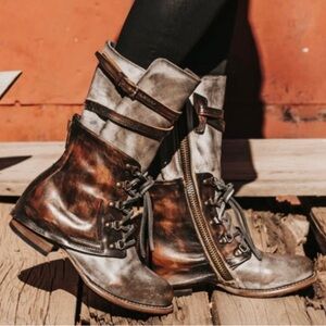 Freebird by Steven | Shoes | Freebird By Steven Ravi Strappy Leather Boots In Ice Size 9 | Poshmark